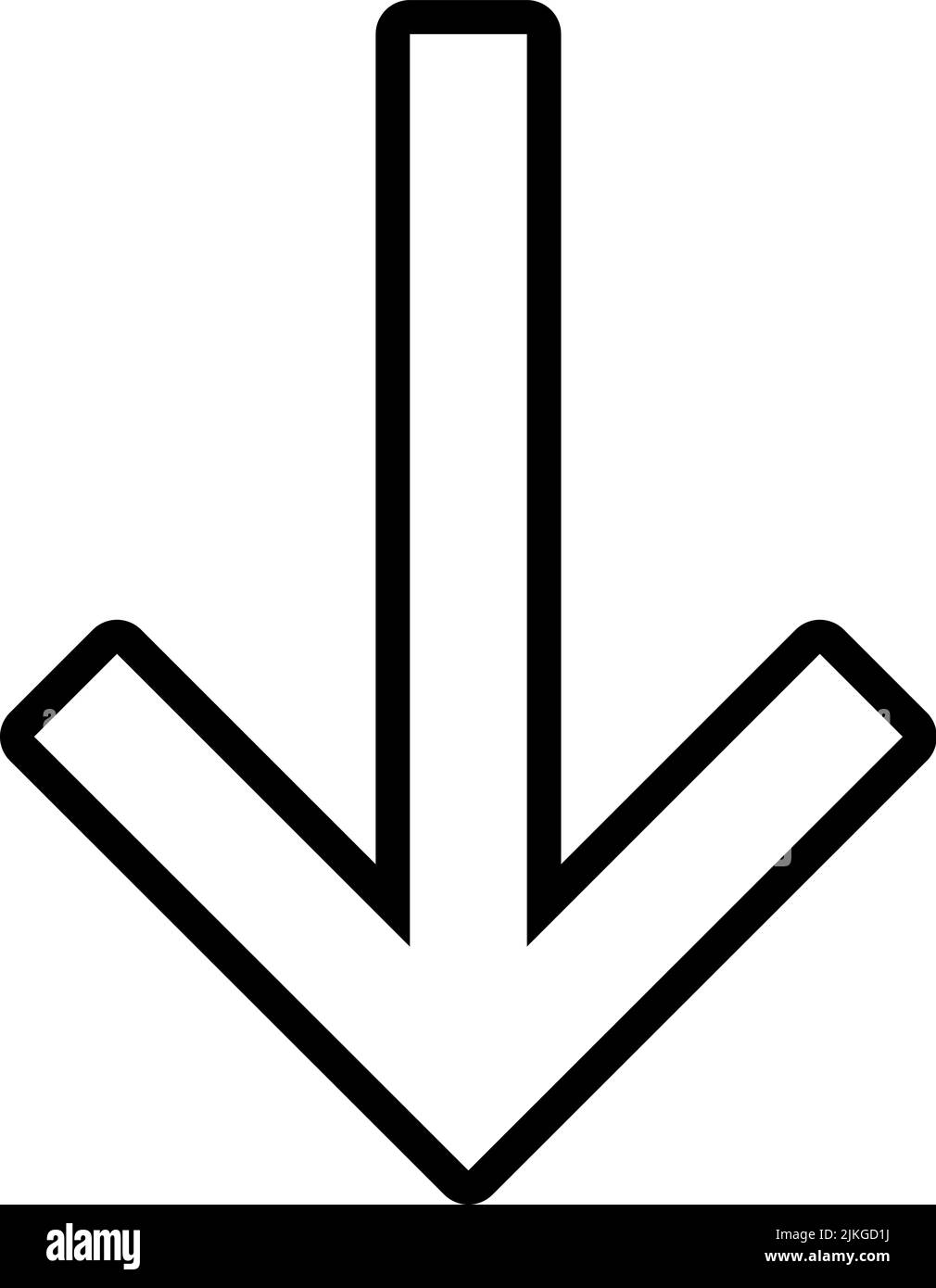 down arrow icon black vector illustration Stock Vector Image & Art - Alamy