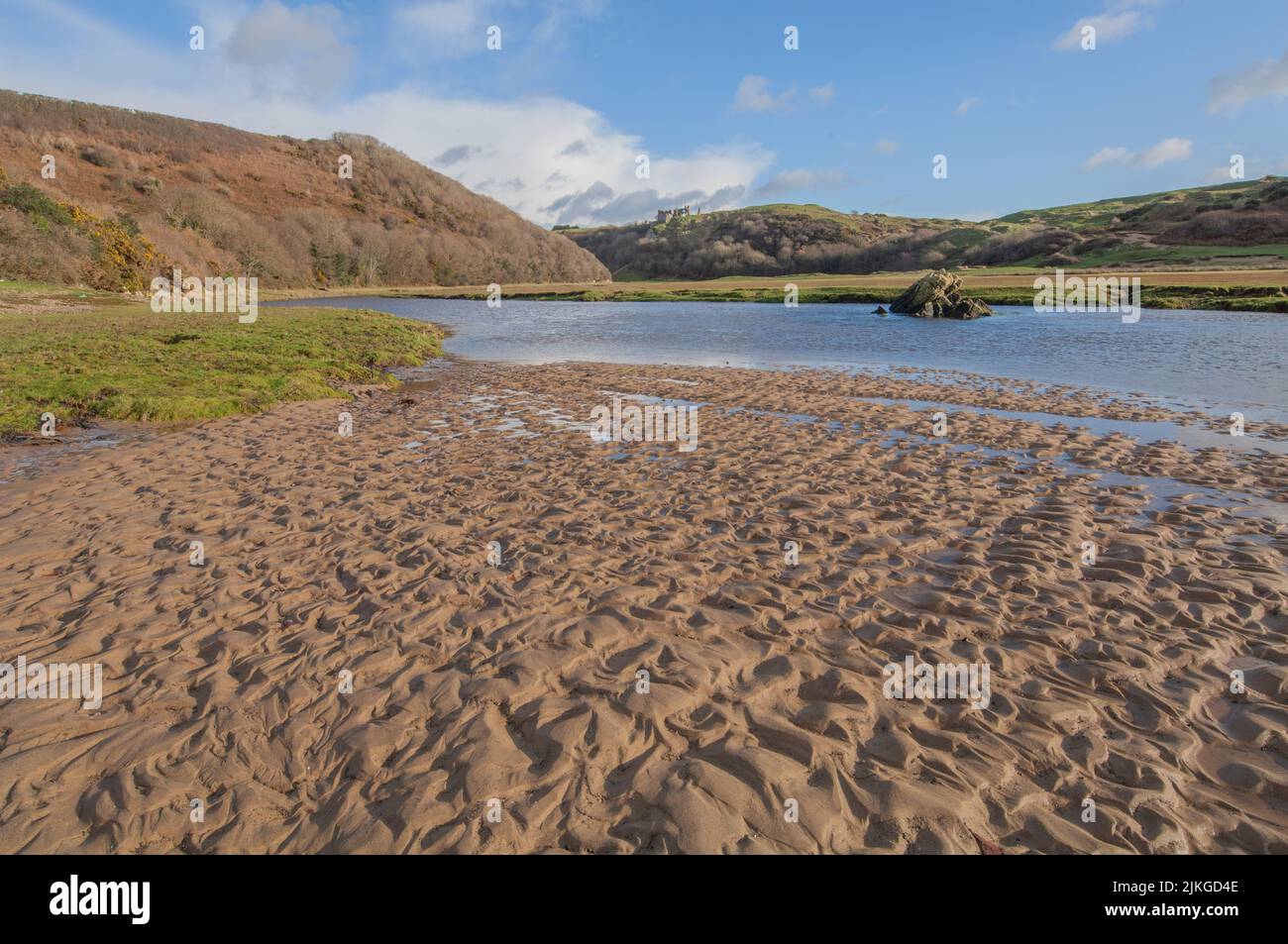 Pennard Castle and Pennard Pill, Gower, Wales, UK Stock Photo - Alamy
