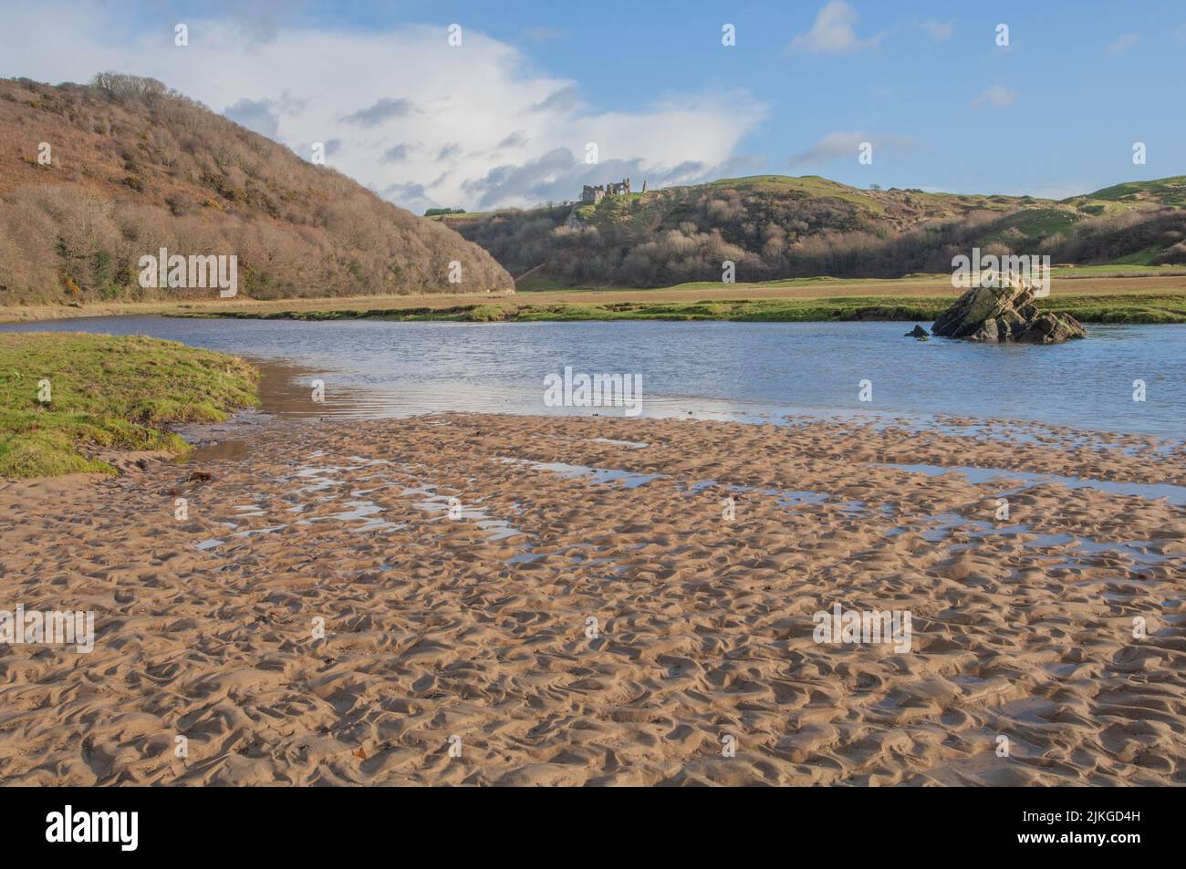 Pennard Castle and Pennard Pill, Gower, Wales, UK Stock Photo - Alamy