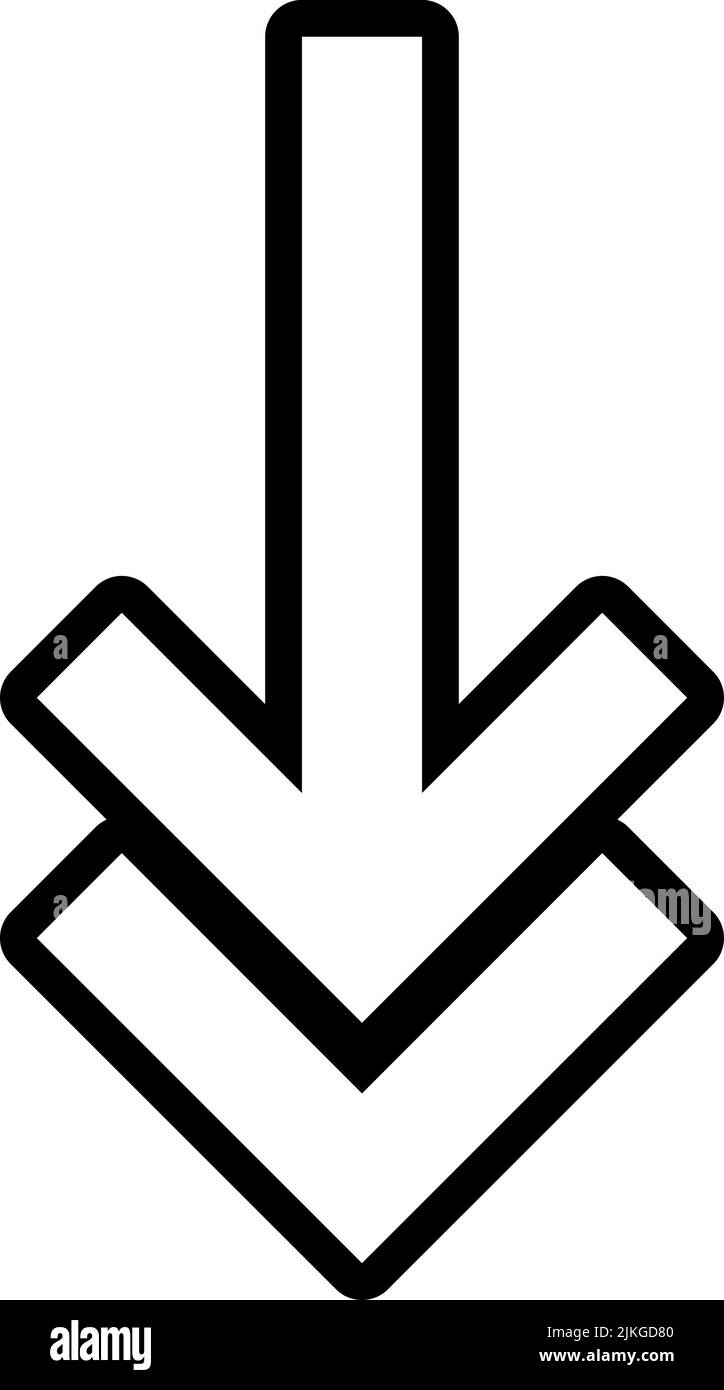 down arrow icon black vector illustration Stock Vector Image & Art - Alamy