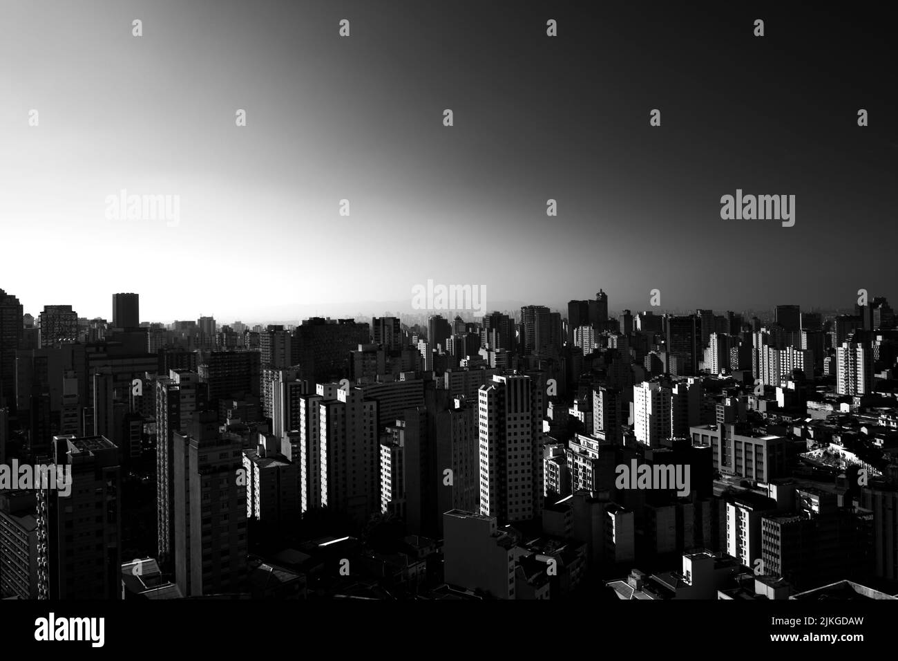 An aerial view of modern buildings in black and white Stock Photo - Alamy