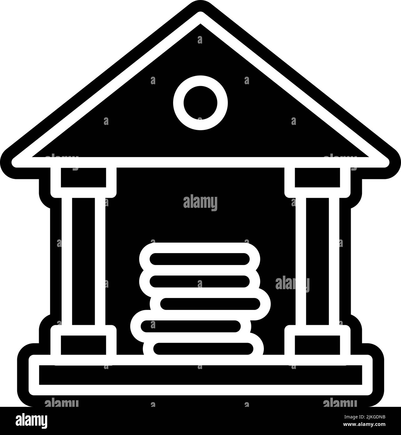 bank icon black vector illustration Stock Vector Image & Art - Alamy
