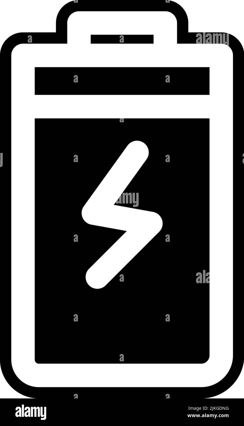 battery icon black vector illustration Stock Vector Image & Art - Alamy