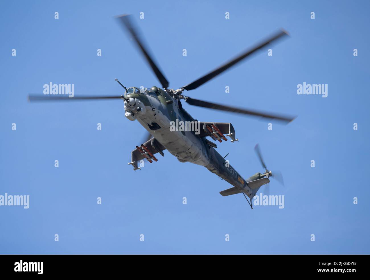 Czech Air Force Mil Mi24 Hind Gunship/Attack helicopter at the Royal International Air Tattoo ...