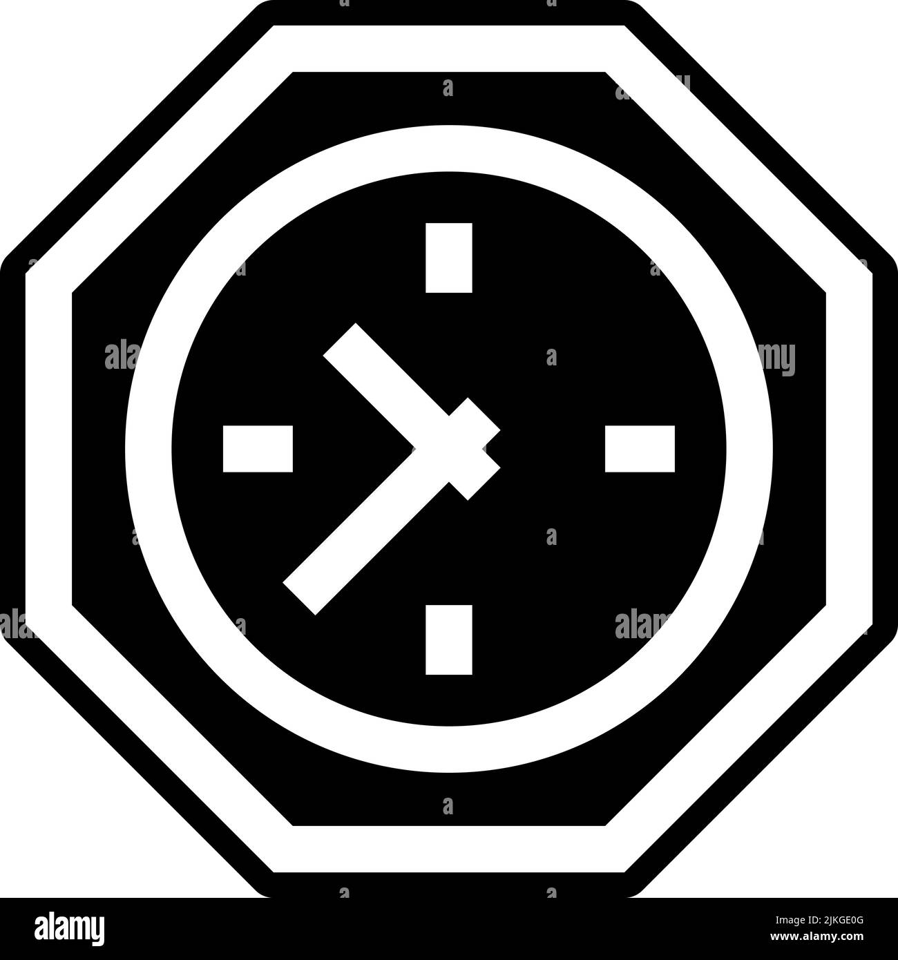 clock icon black vector illustration Stock Vector Image & Art - Alamy