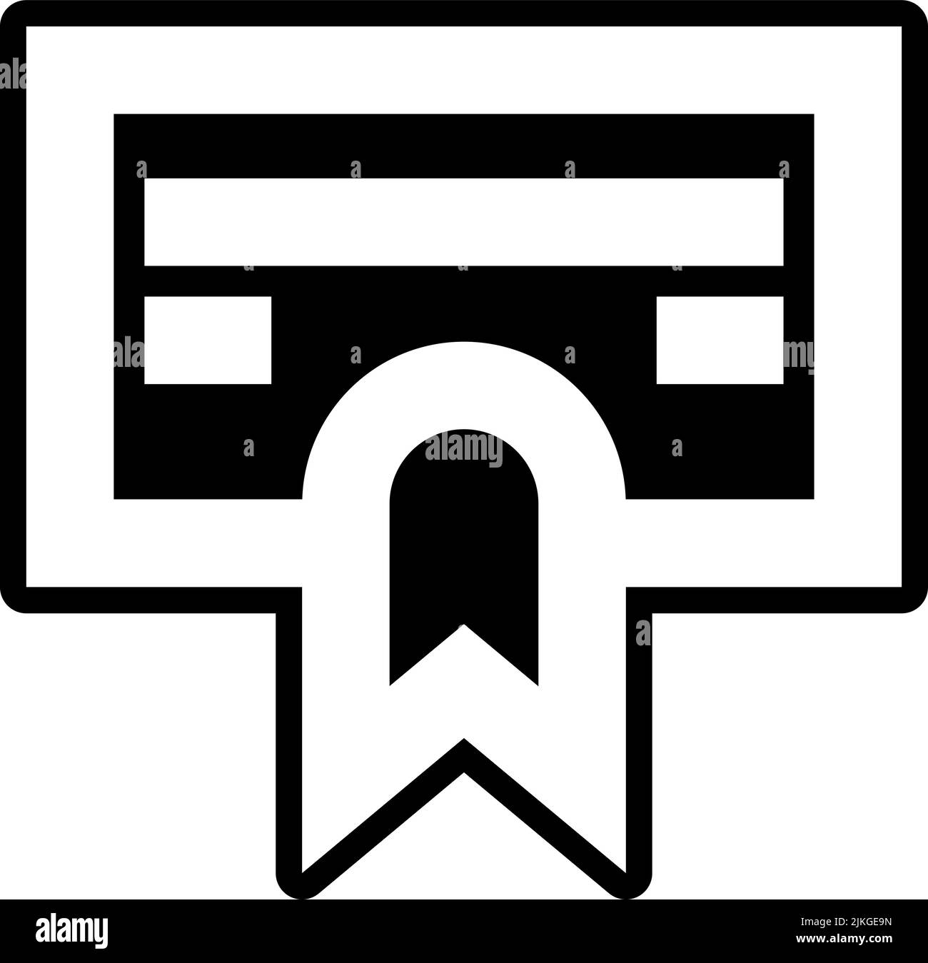 certificate icon black vector illustration Stock Vector Image & Art - Alamy