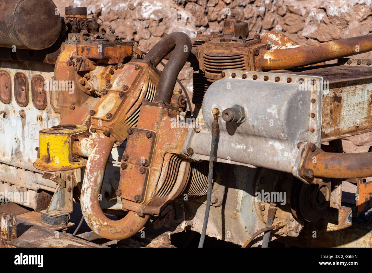 Detail of old mining machinery at the Victoria Mine site in the Valley ...