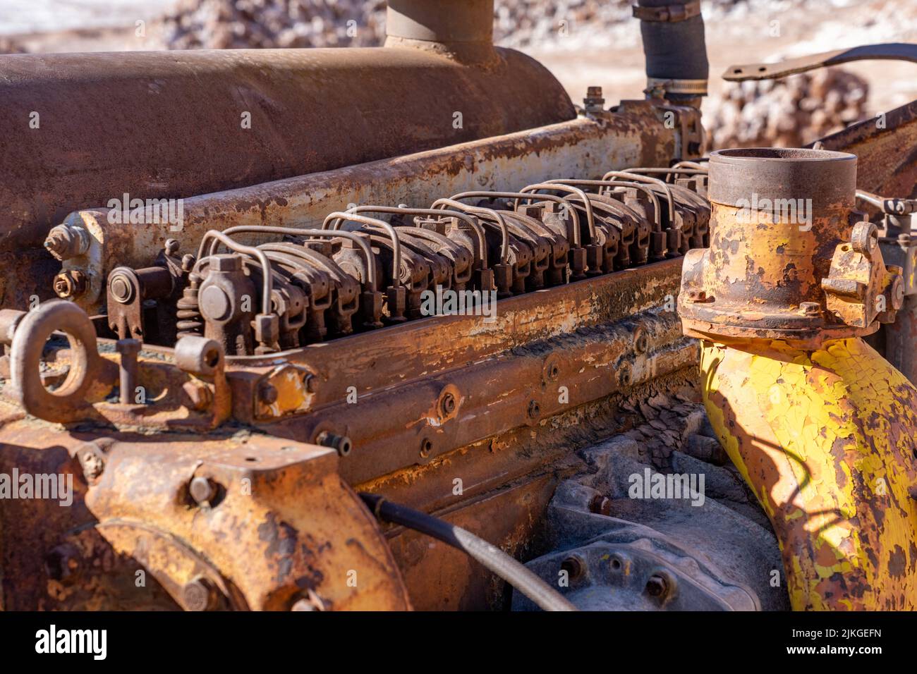 Detail of old mining machinery at the Victoria Mine site in the Valley ...