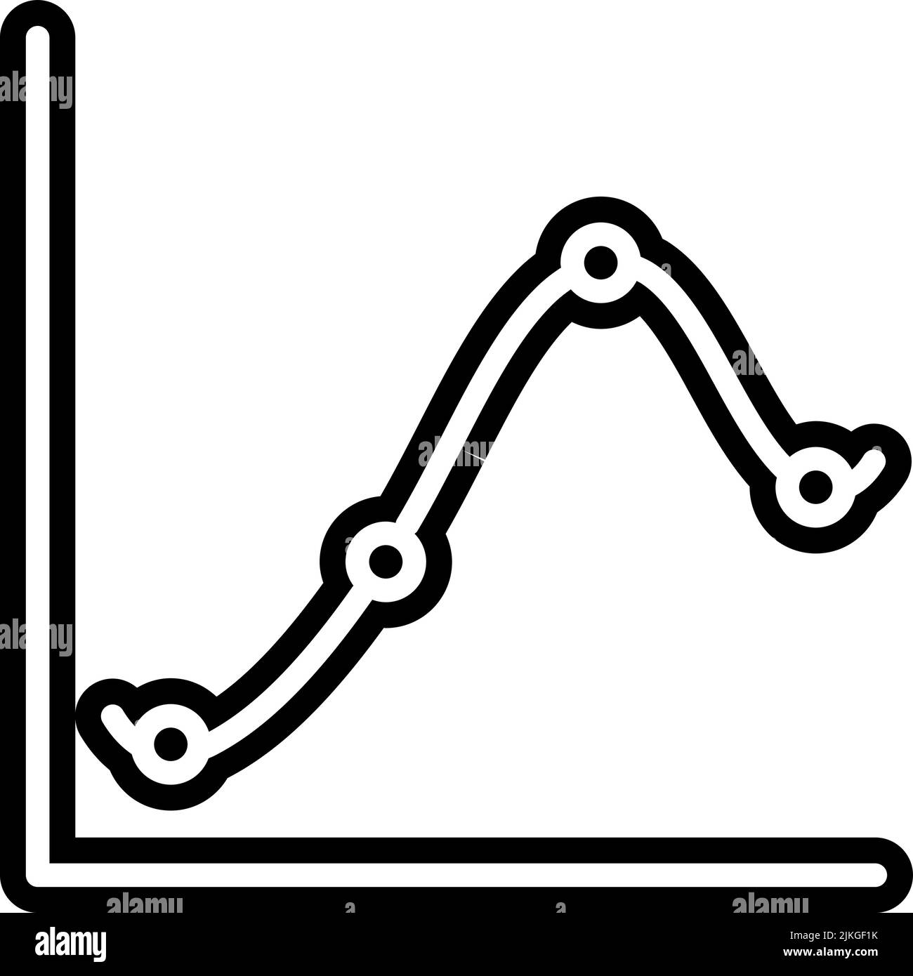 line graph icon black vector illustration Stock Vector Image & Art - Alamy
