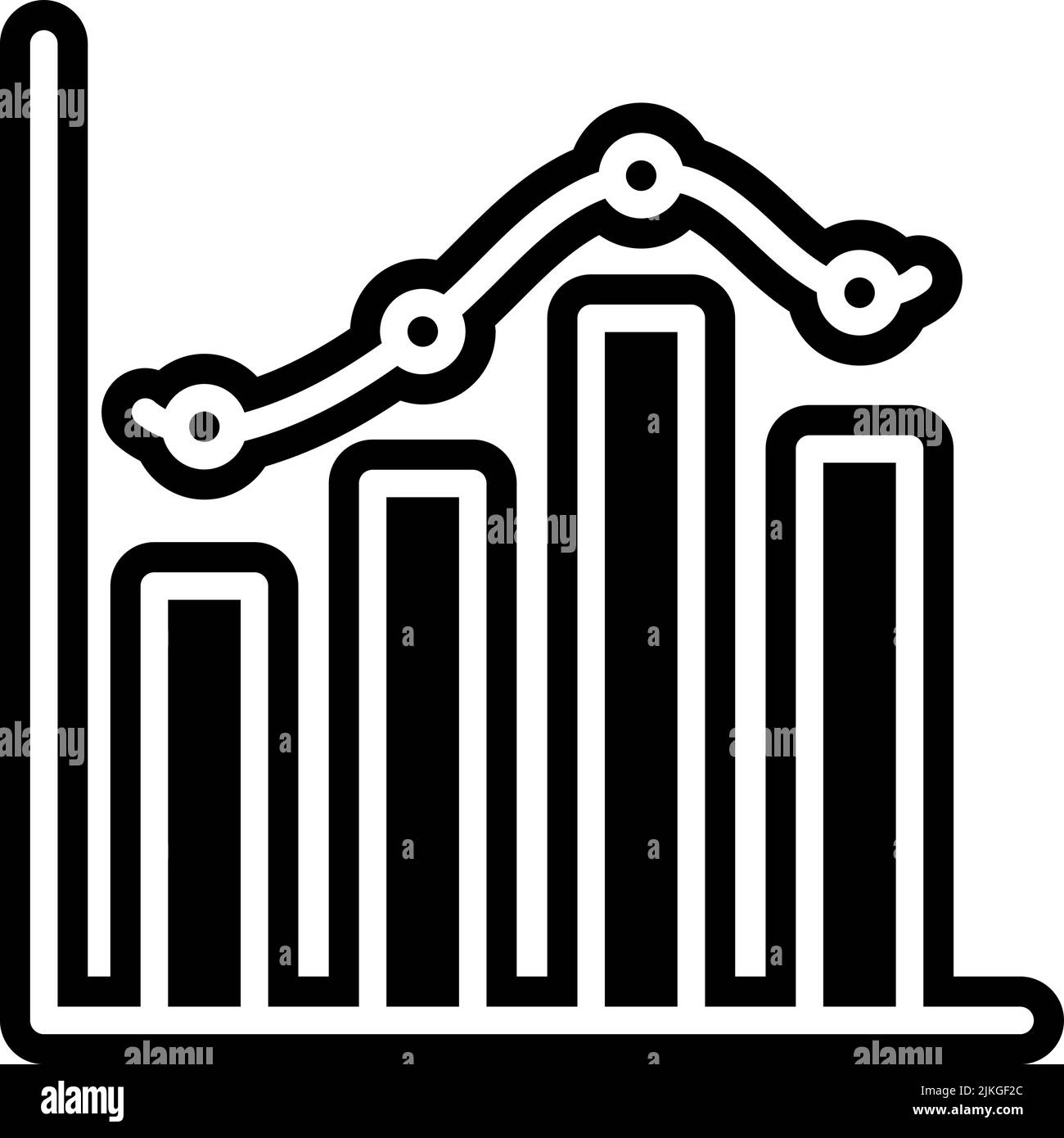 line graph icon black vector illustration Stock Vector Image & Art - Alamy