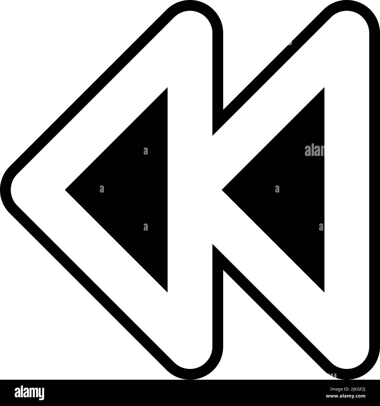 rewind icon black vector illustration Stock Vector Image & Art - Alamy