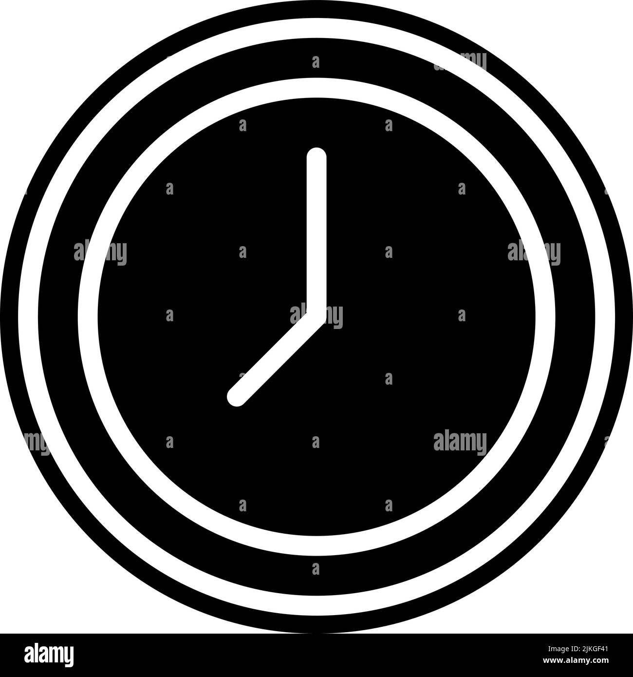 clock icon black vector illustration Stock Vector Image & Art - Alamy