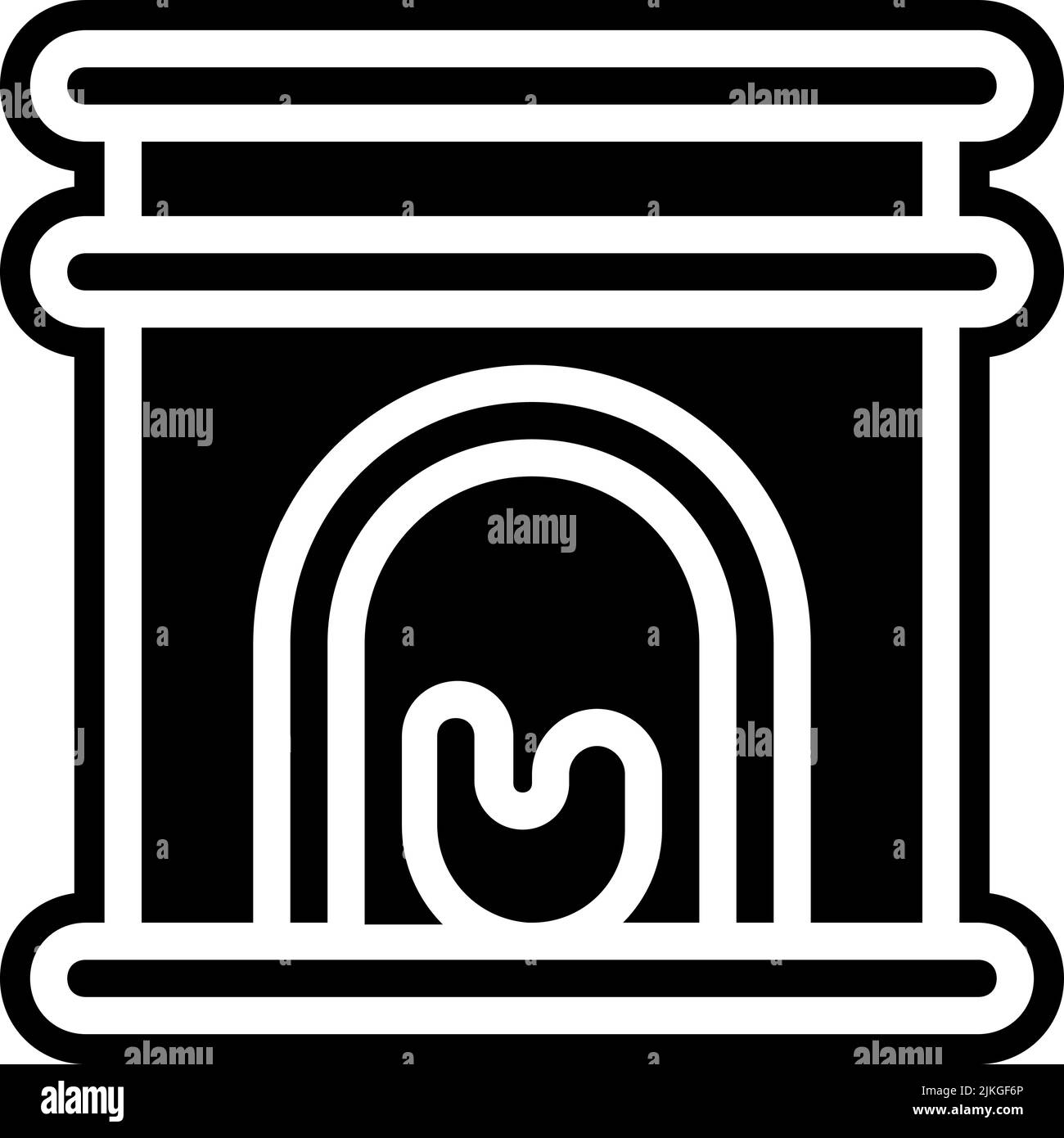 fireplace icon black vector illustration Stock Vector Image & Art - Alamy