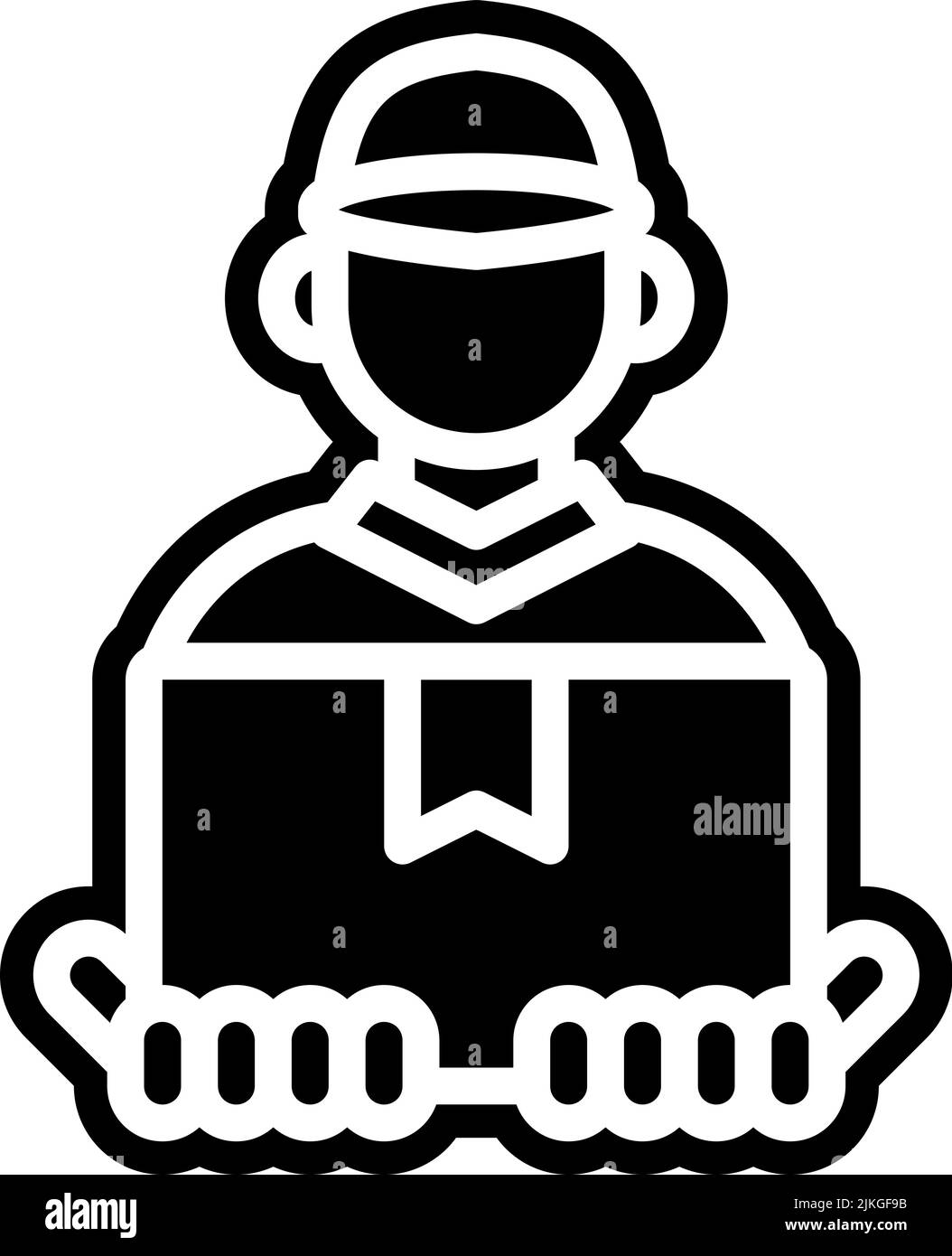 delivery courier icon black vector illustration Stock Vector Image ...