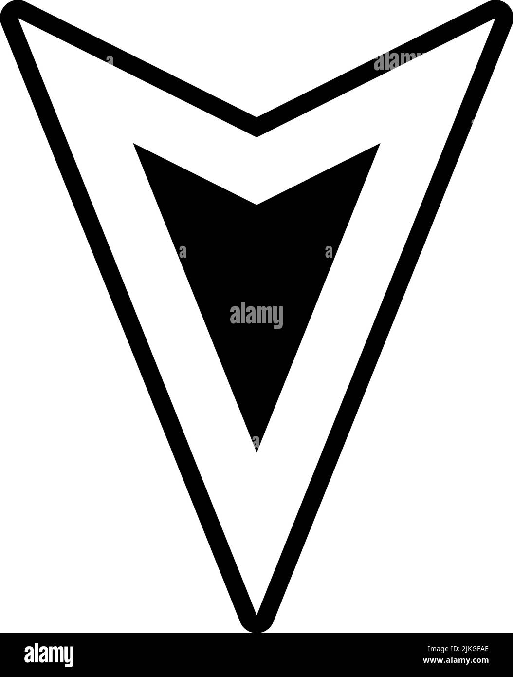 down arrow icon black vector illustration Stock Vector Image & Art - Alamy