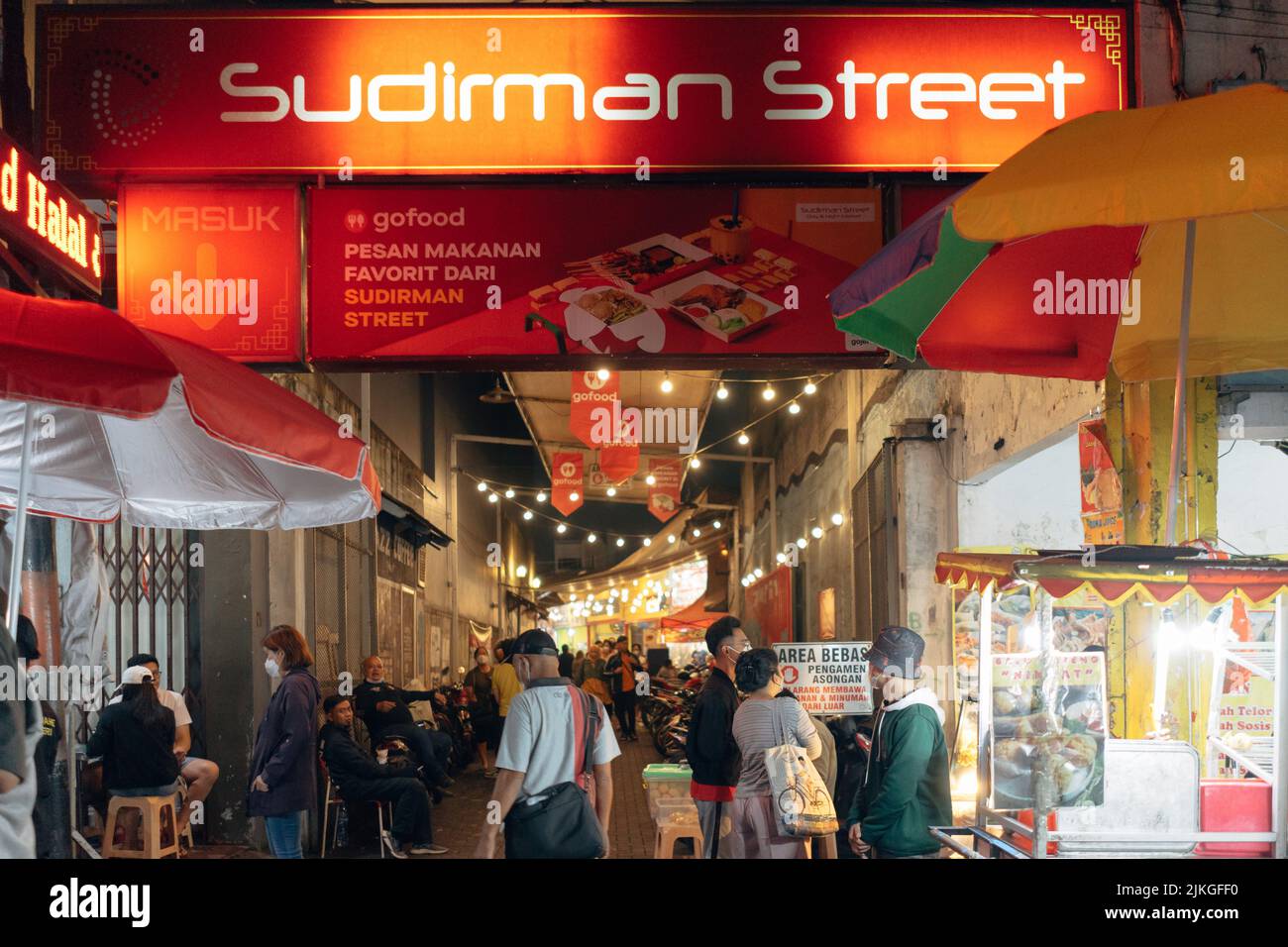 Residents enjoy dinner at Sudirman Street food center in Bandung, Indonesia Stock Photo - Alamy