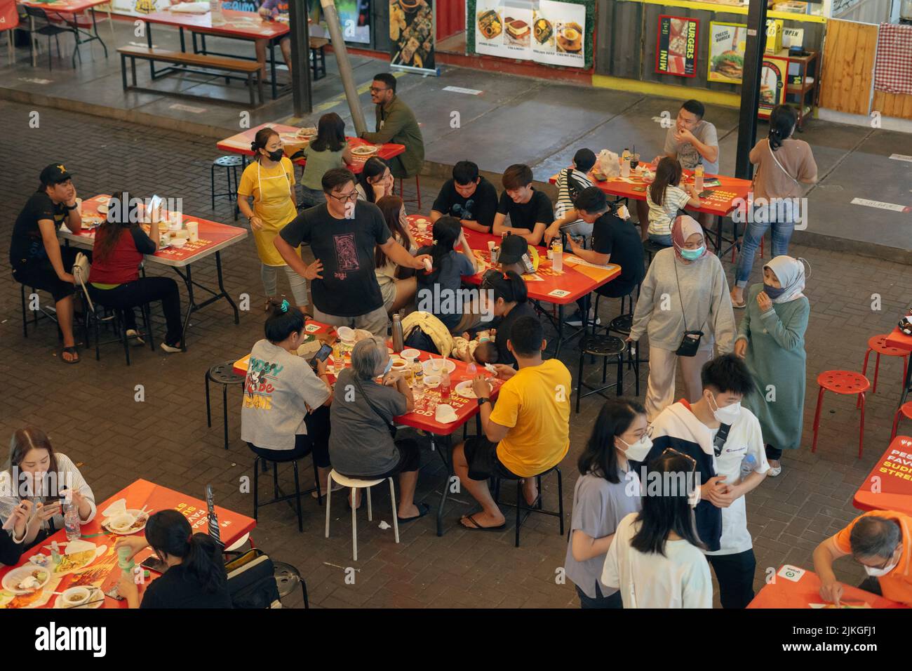 Residents enjoy dinner at Sudirman Street food center in Bandung ...