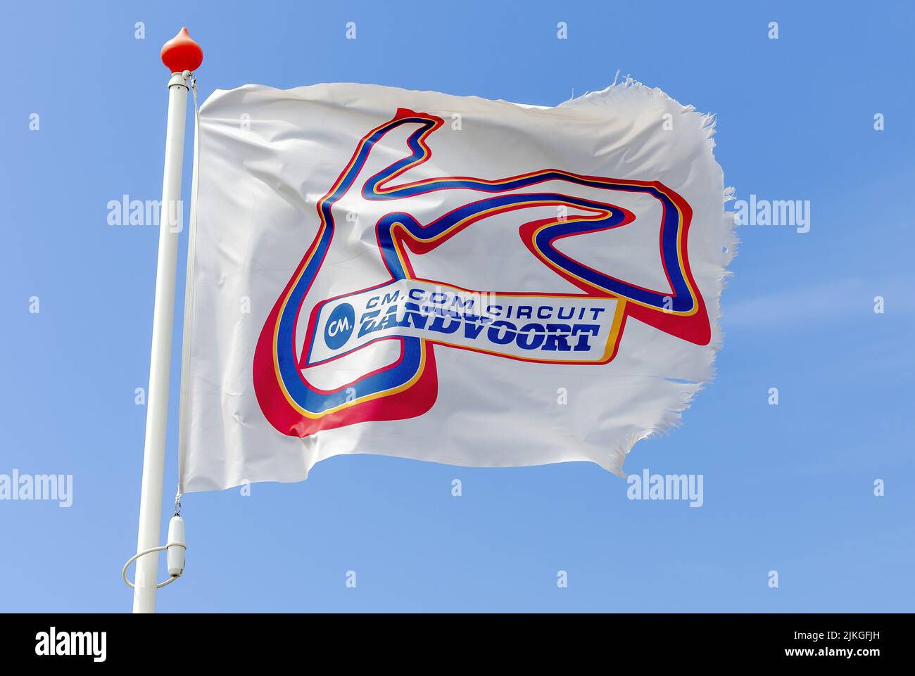 2022-08-02 14:05:13 ZANDVOORT - Flag with logo on the Zandvoort circuit ...