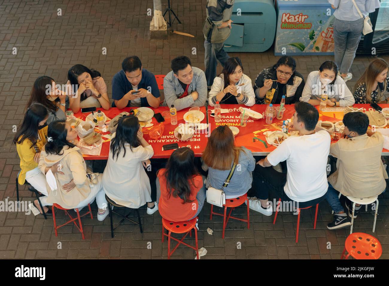 Residents enjoy dinner at Sudirman Street food center in Bandung ...