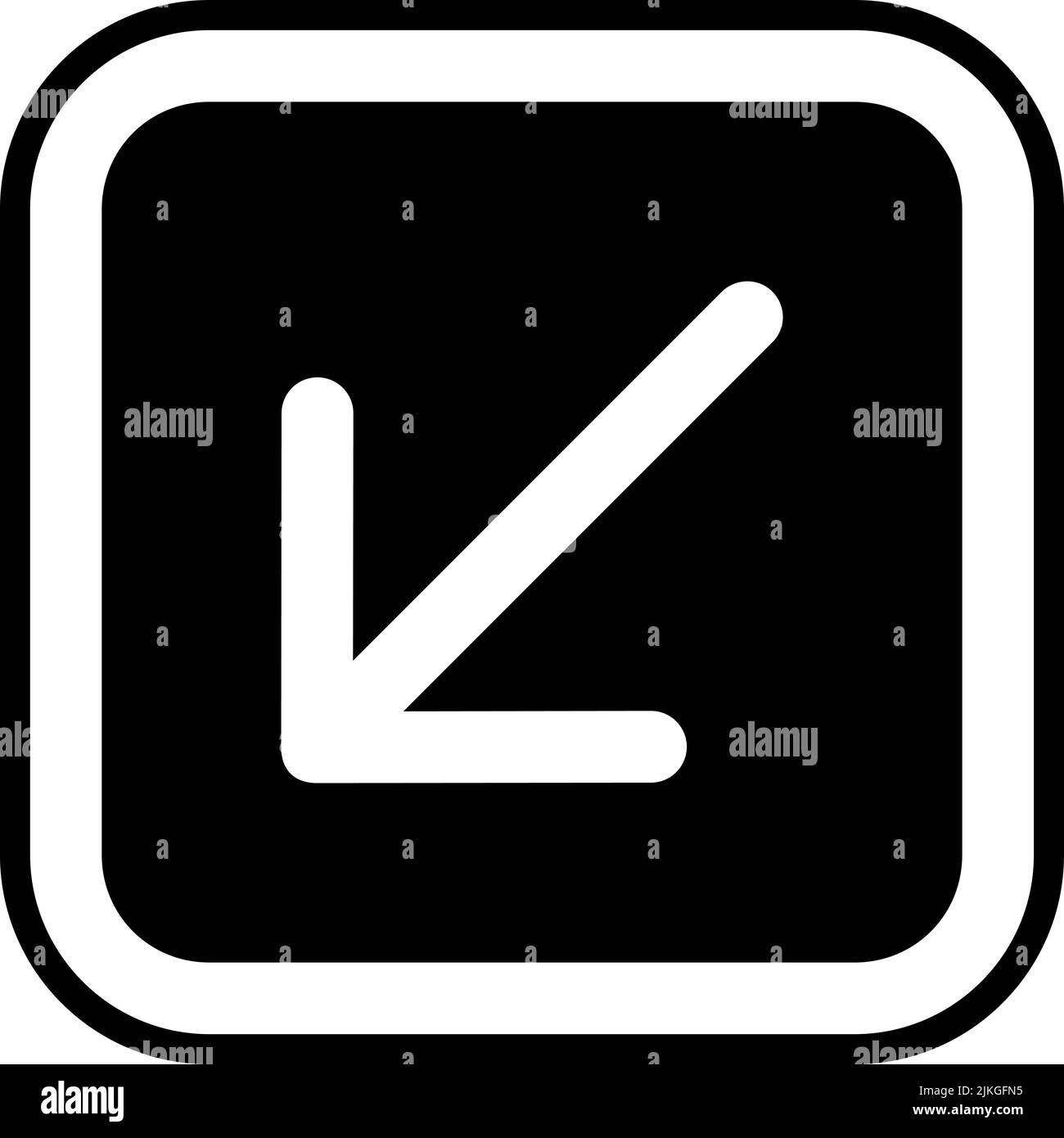 down left icon black vector illustration Stock Vector Image & Art - Alamy