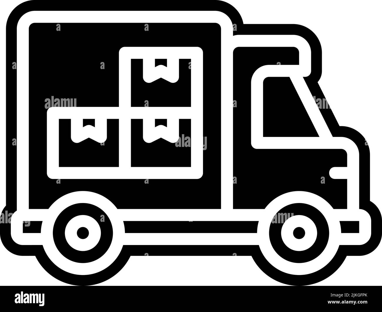 Transportation service truck carrying delivery Black and White Stock ...