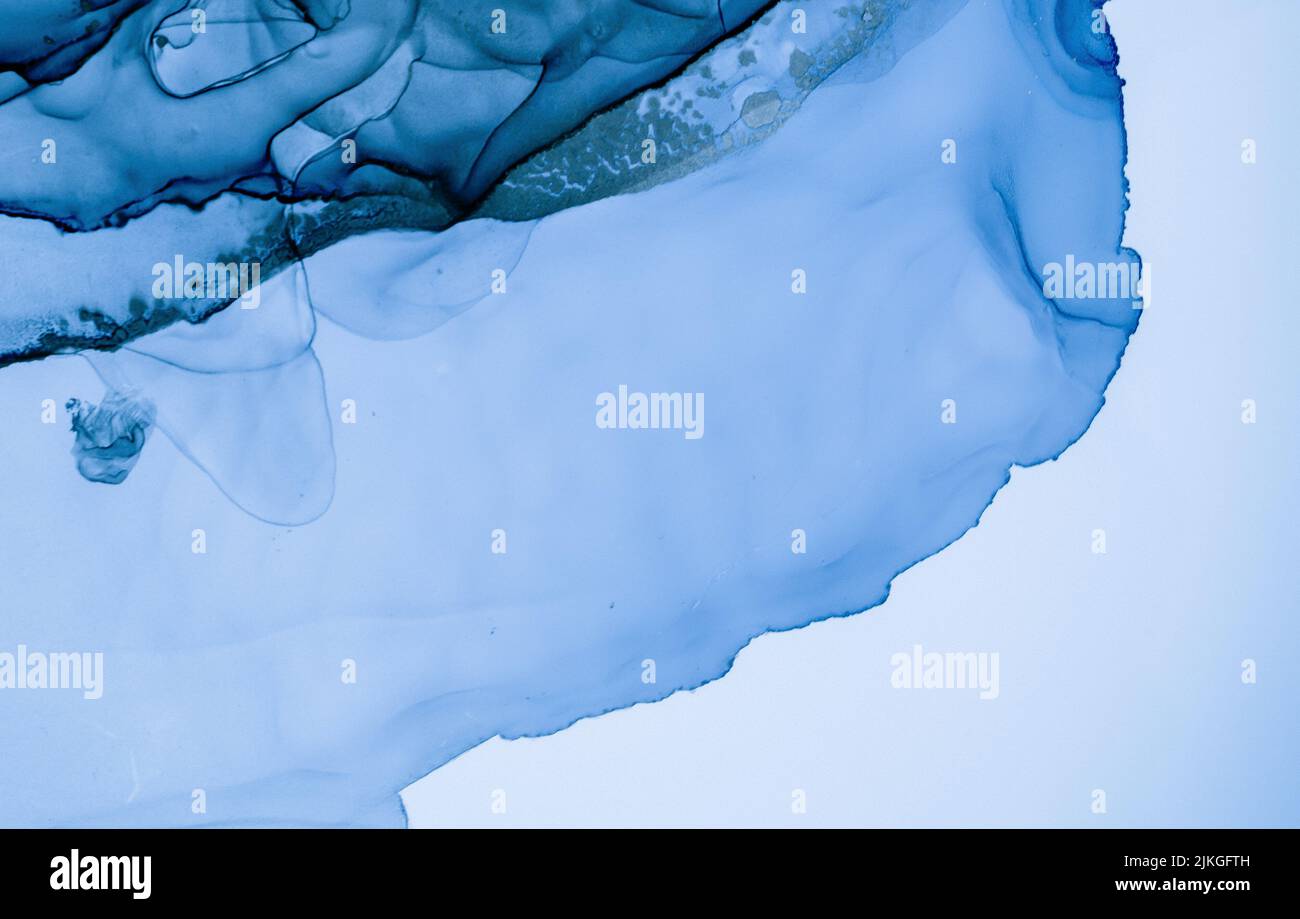 Ink Colours Mix. Oil Flow Illustration. Indigo Alcohol Paint. Mixing ...