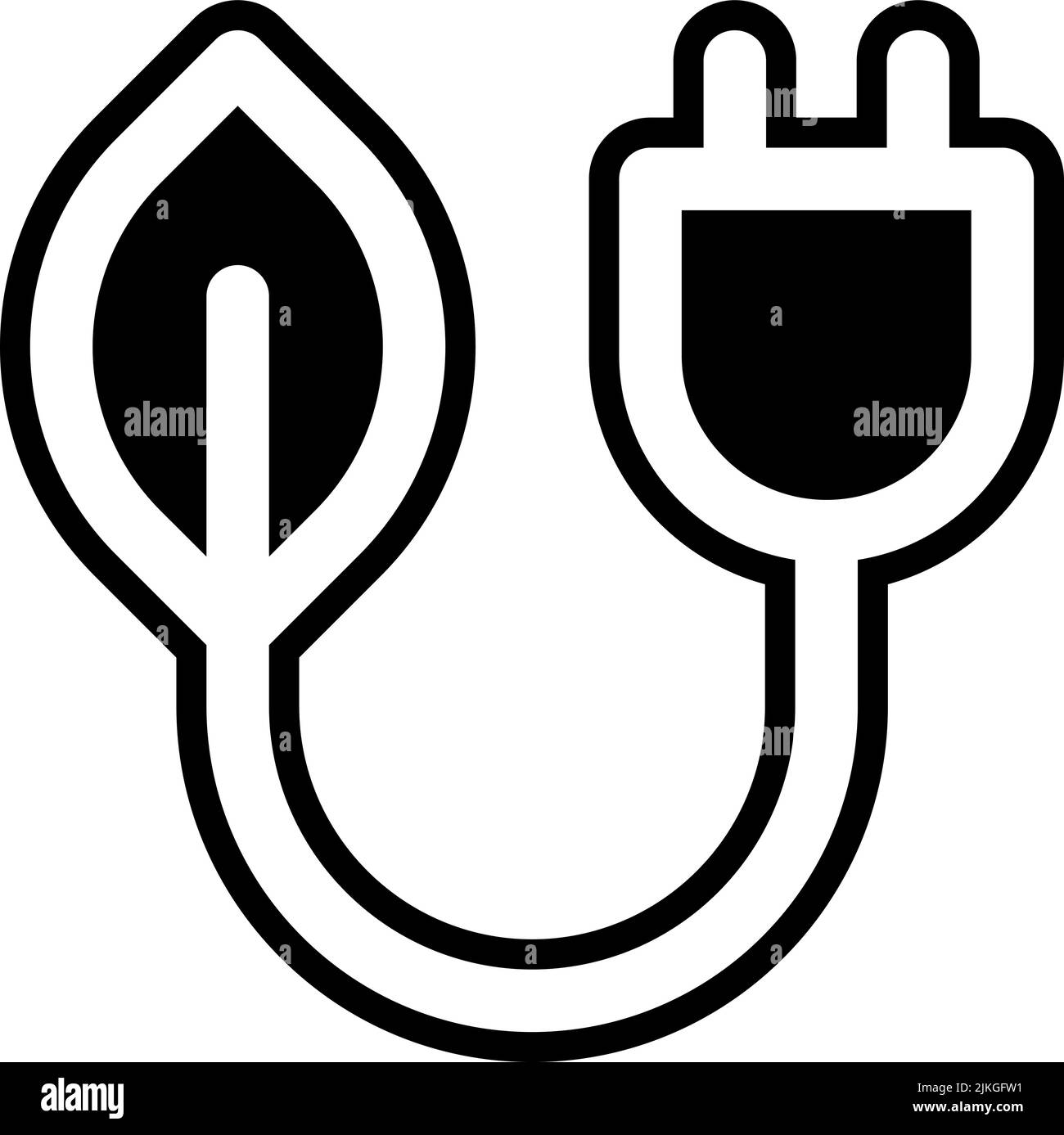 eco electric icon black vector illustration Stock Vector Image & Art ...