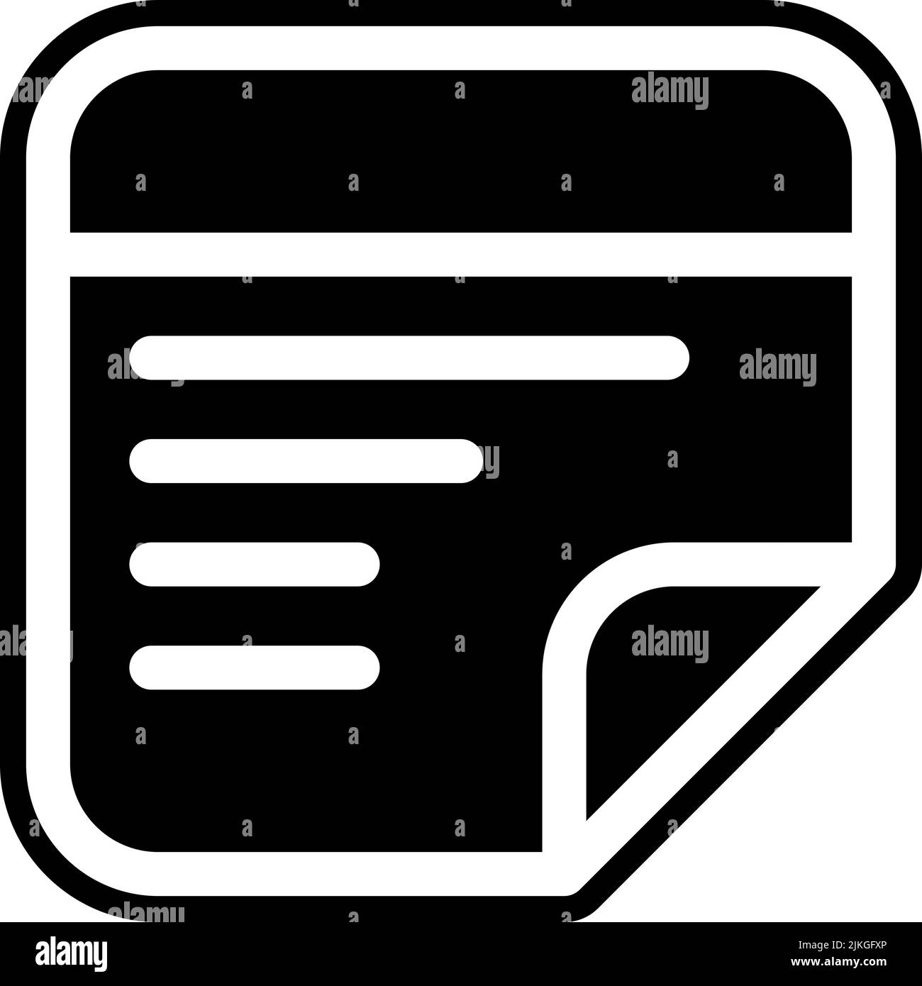 sticky note icon black vector illustration Stock Vector Image & Art - Alamy