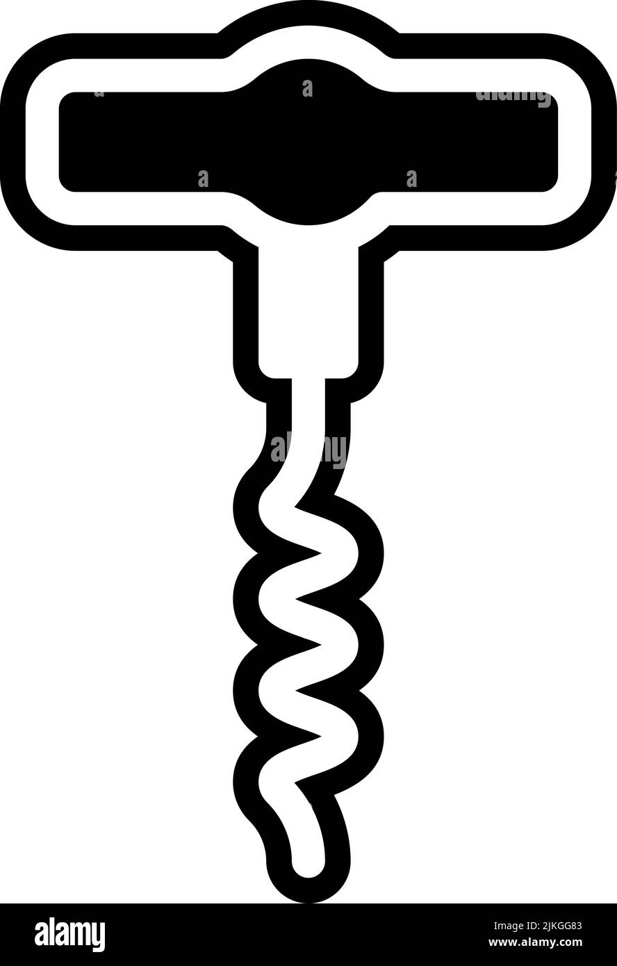corkscrew icon black vector illustration Stock Vector Image & Art - Alamy