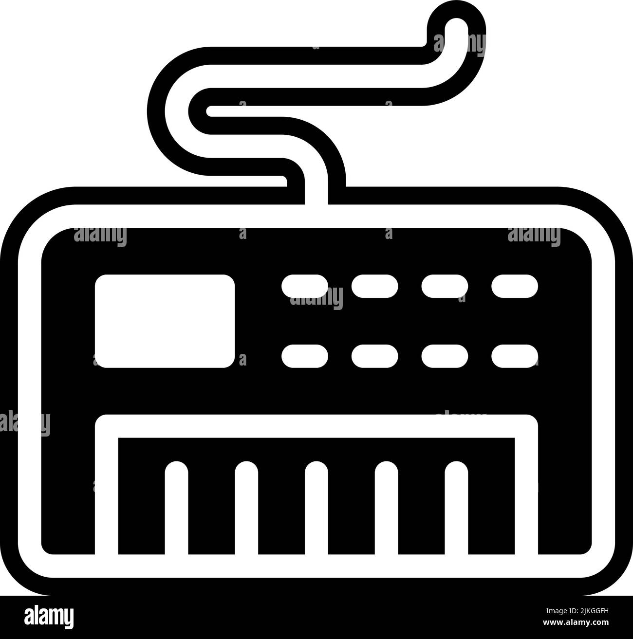 electric keyboard icon black vector illustration Stock Vector Image ...