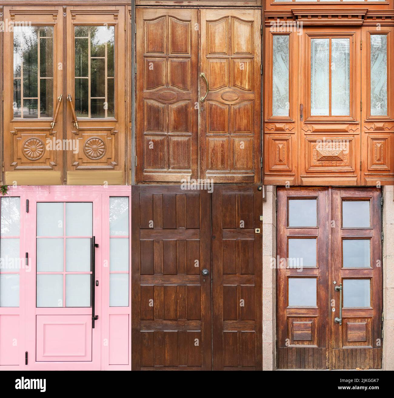 Collage with many different entrance doors Stock Photo - Alamy
