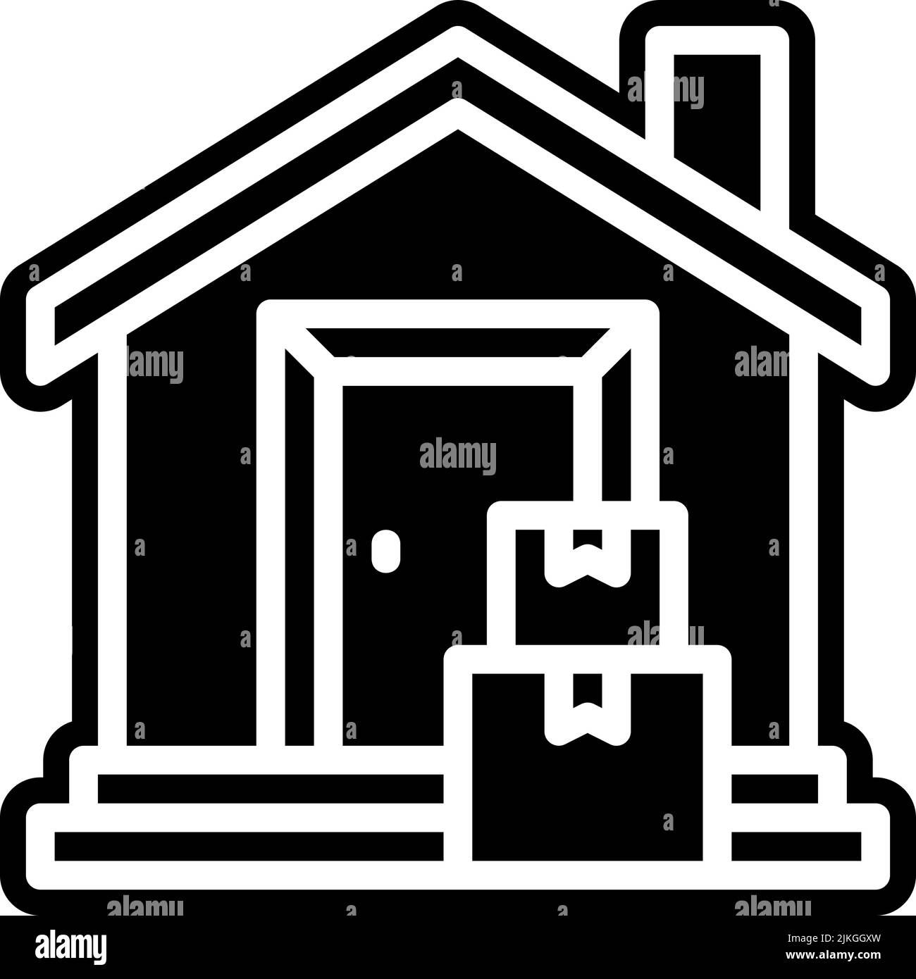 home delivery icon black vector illustration Stock Vector Image & Art ...