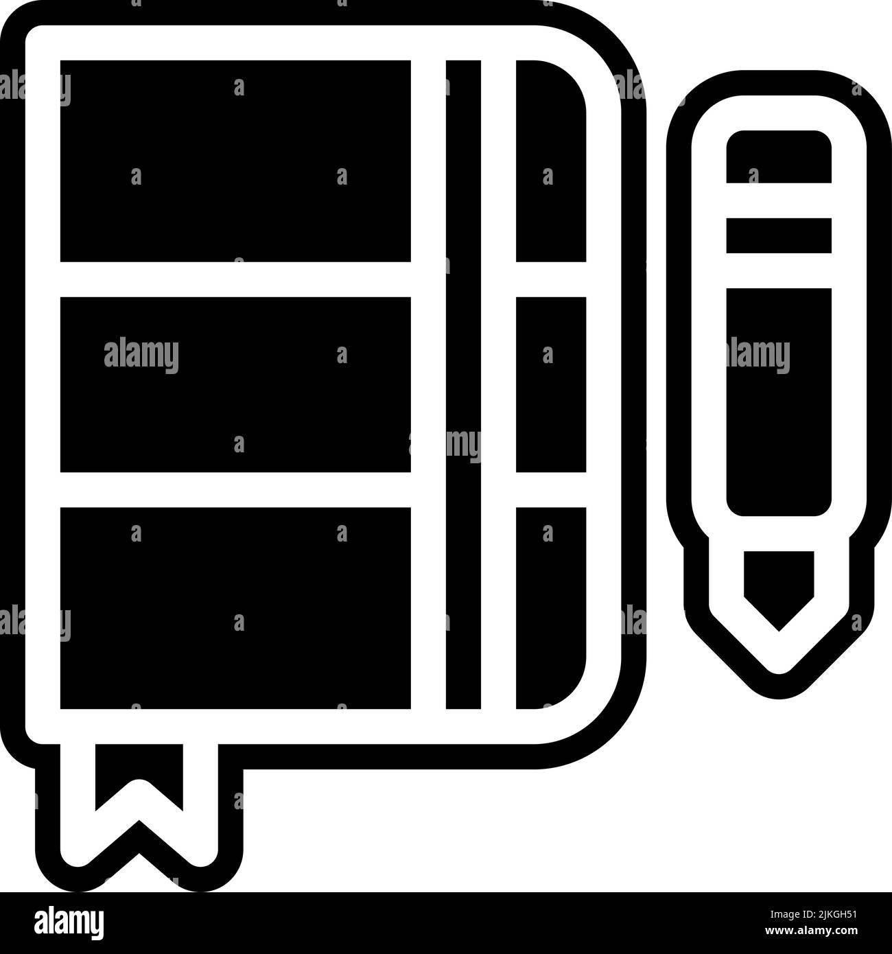 notebook icon black vector illustration Stock Vector Image & Art - Alamy