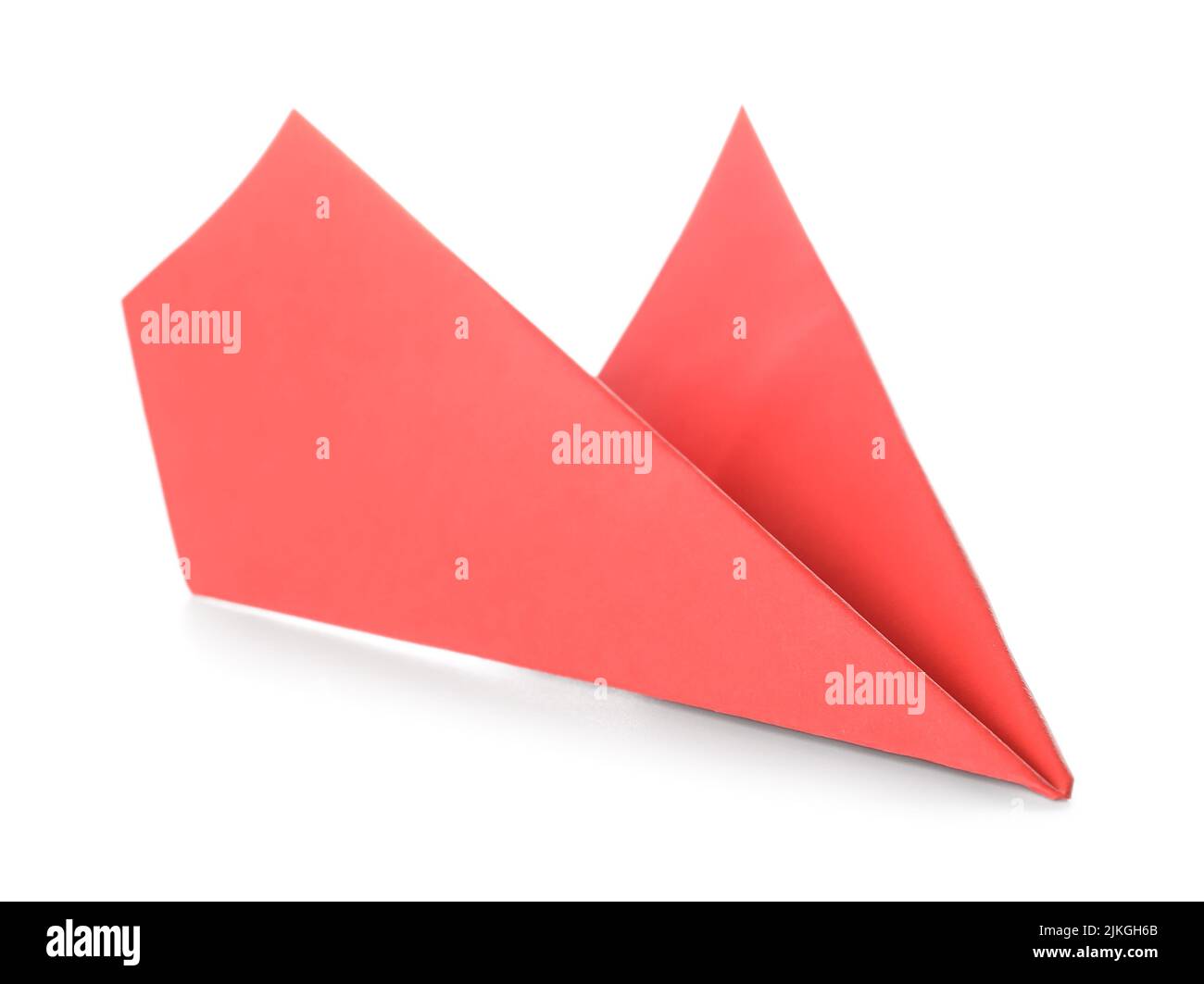 Red paper plane on white background Stock Photo - Alamy