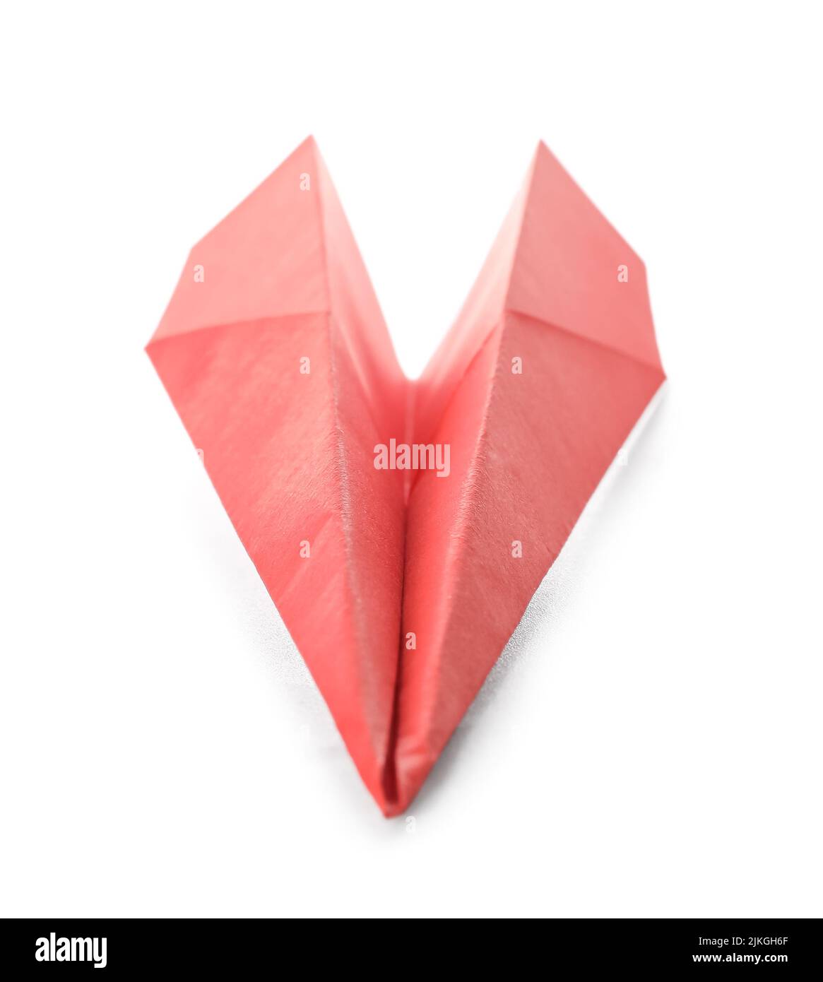 Red paper plane on white background Stock Photo - Alamy