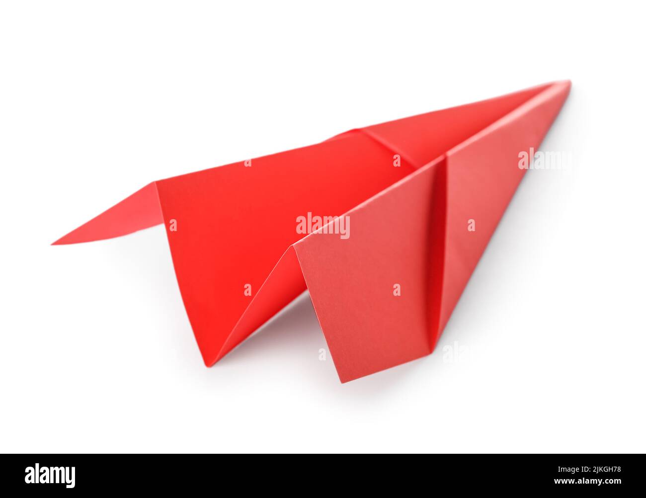 Red paper plane on white background Stock Photo - Alamy