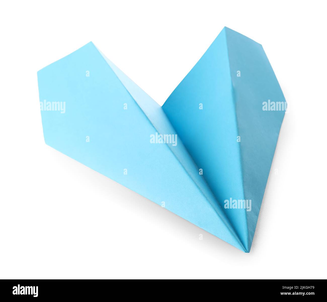 Blue paper plane on white background Stock Photo - Alamy