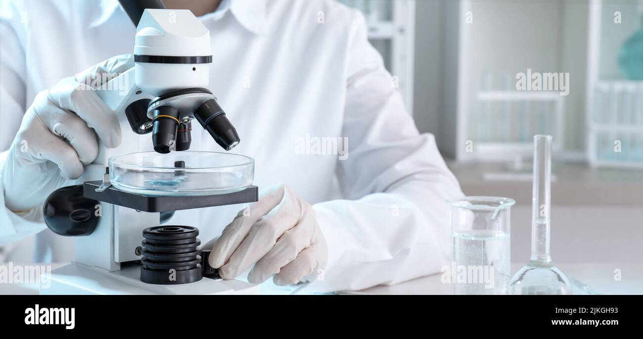 Banner science microscope in hi-res stock photography and images - Alamy