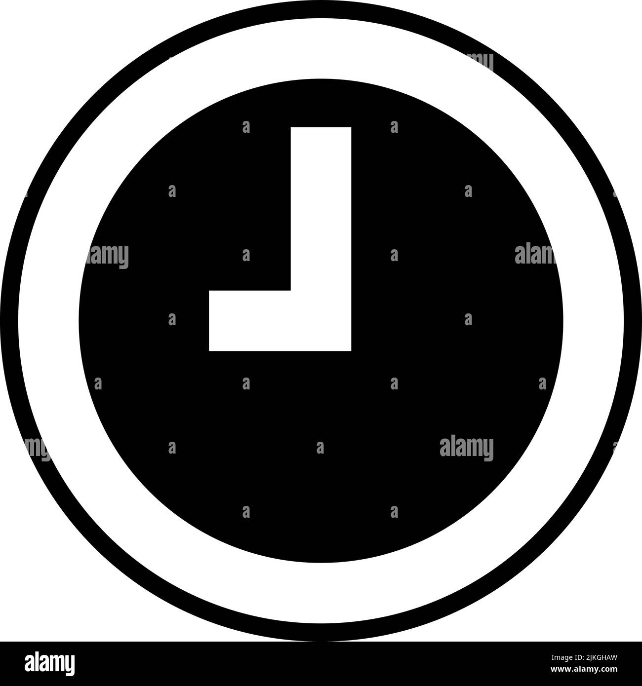 clock icon black vector illustration Stock Vector Image & Art - Alamy