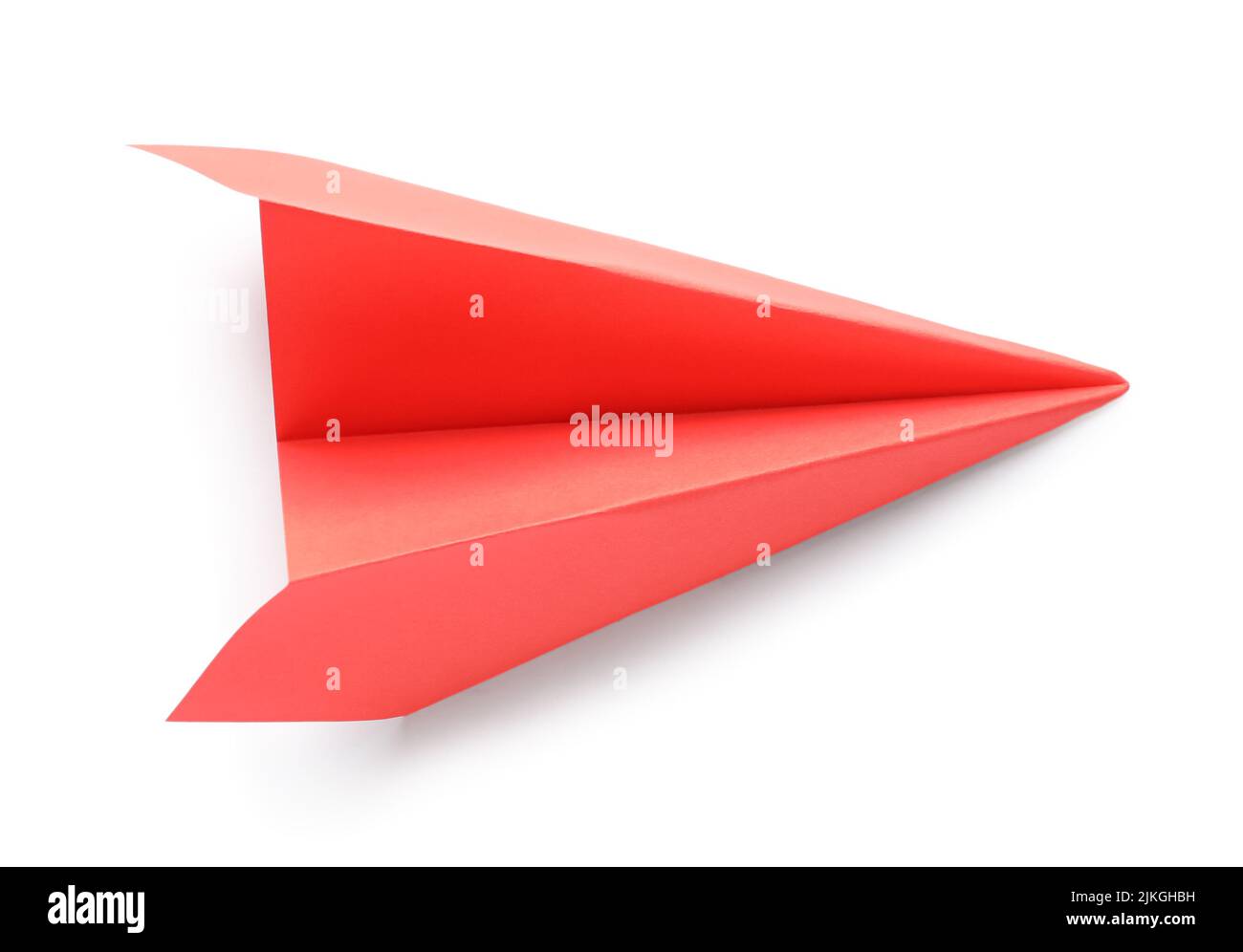 Red paper plane on white background Stock Photo - Alamy
