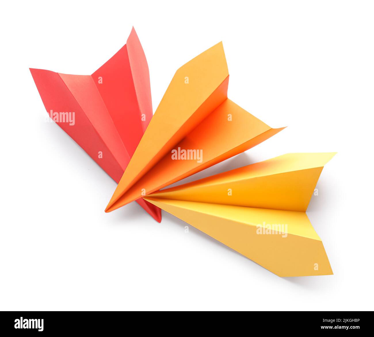 Colorful paper planes on white background Stock Photo - Alamy