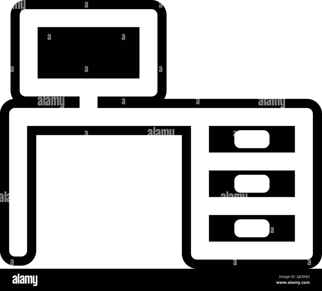 desk icon black vector illustration Stock Vector Image & Art - Alamy