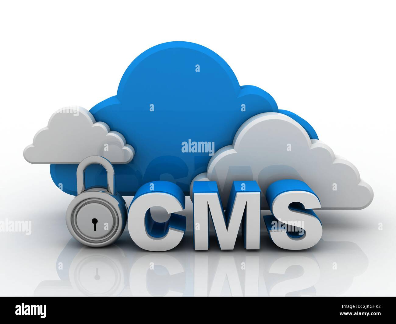 3d rendering cms cloud lock Stock Photo - Alamy