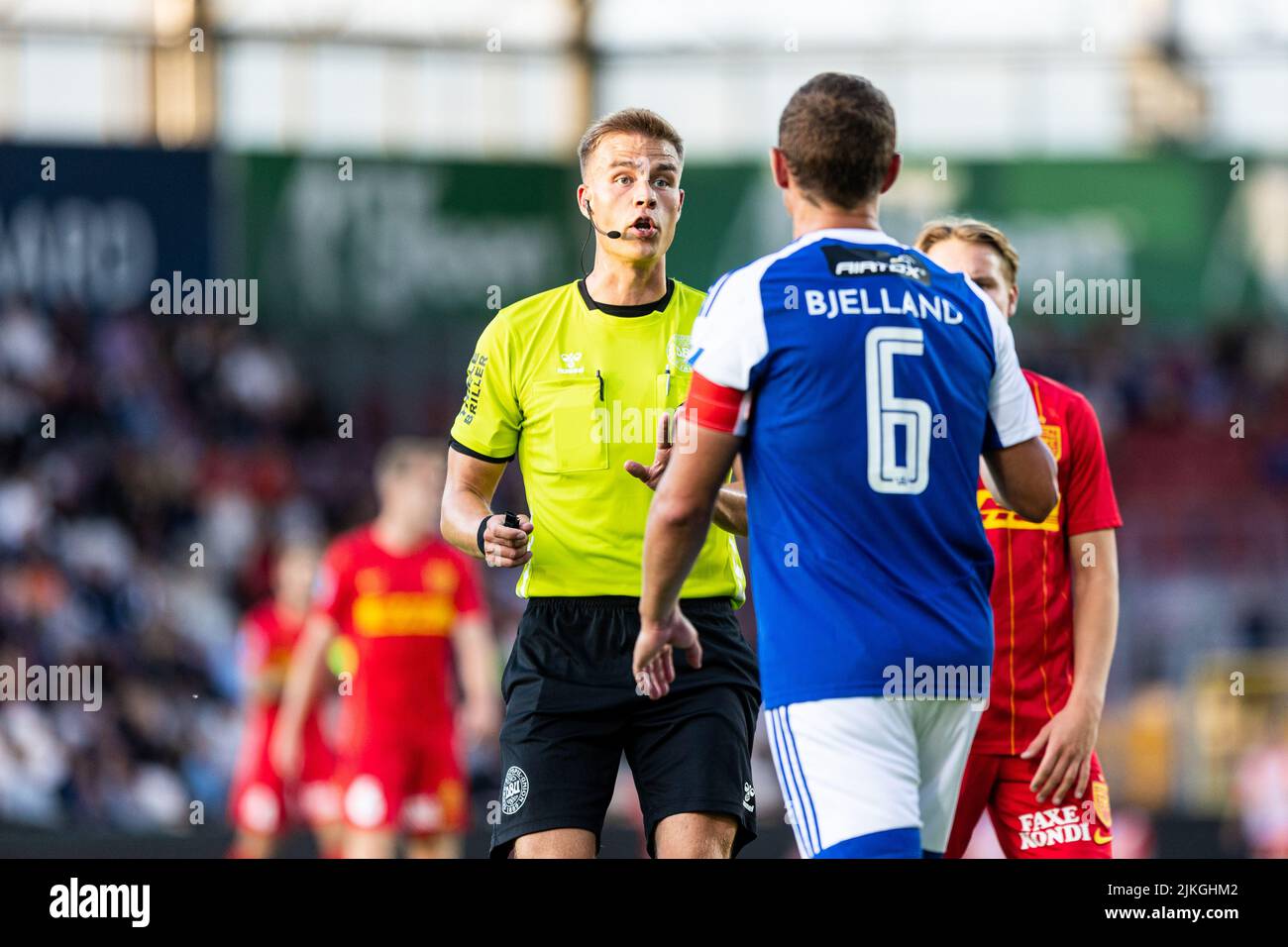 Farum, Denmark. 01st Aug, 2022. Referee Jacob Karlsen seen during the ...
