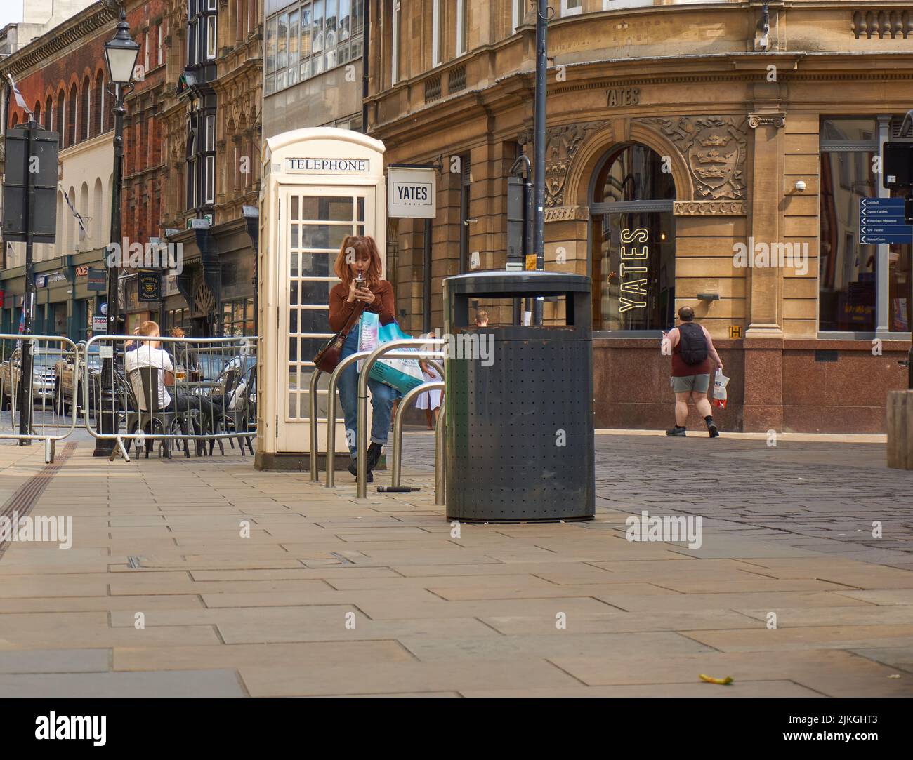 People on a high street in Hull, UK Stock Photo - Alamy