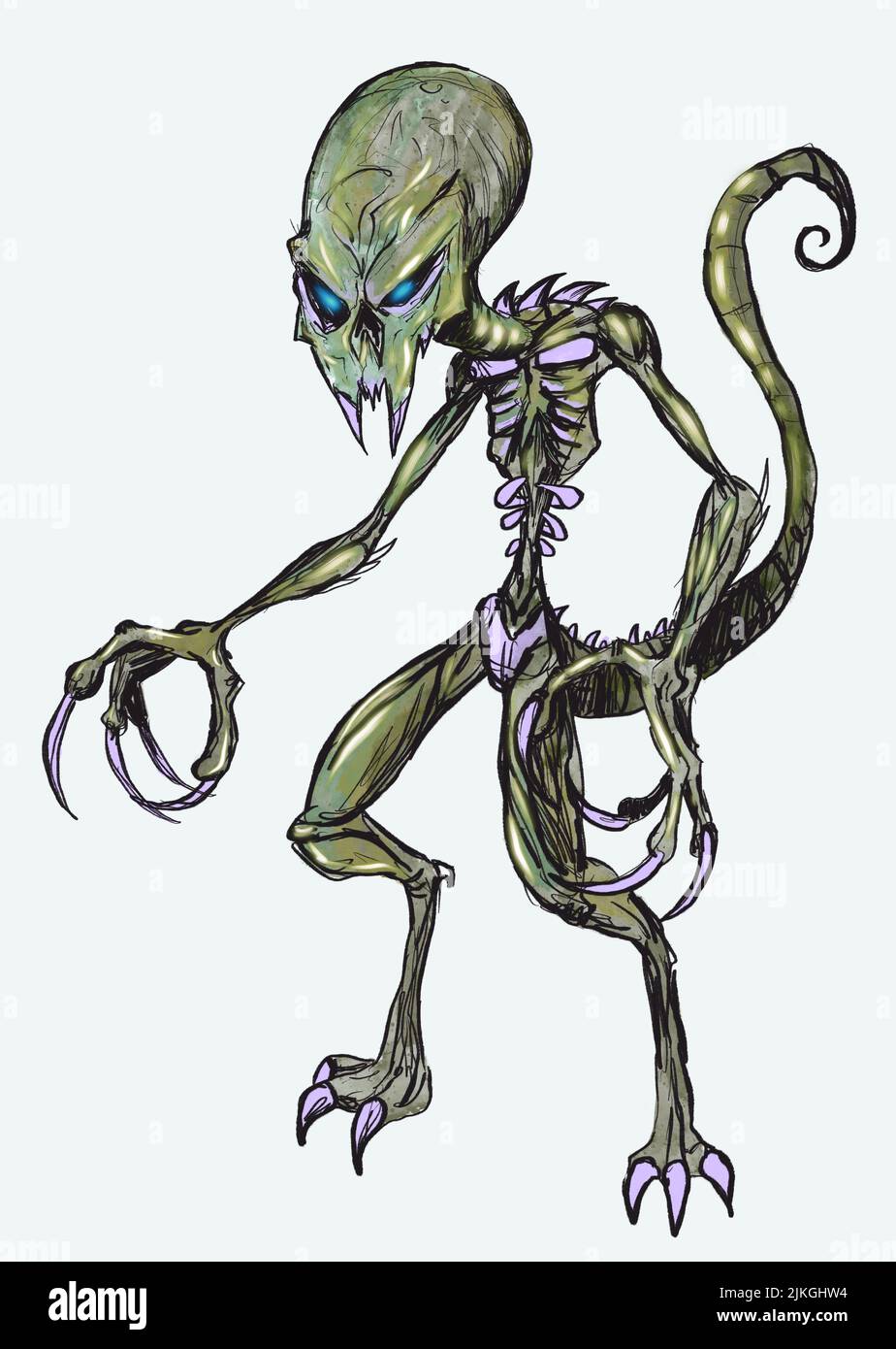 alien monster illustration Stock Photo - Alamy
