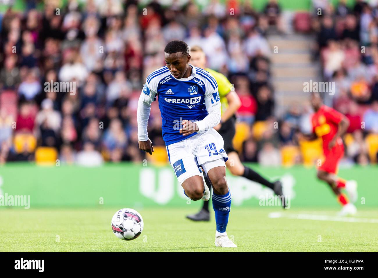 Farum, Denmark. 01st Aug, 2022. Sanders Ngabo (19) of Lyngby Boldklub ...