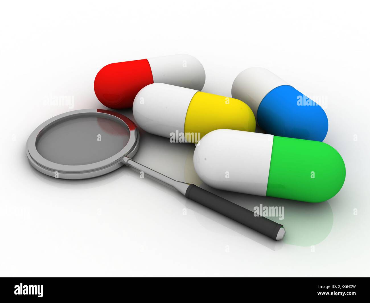 3d rendering healthcare medical tablets with lens Stock Photo - Alamy