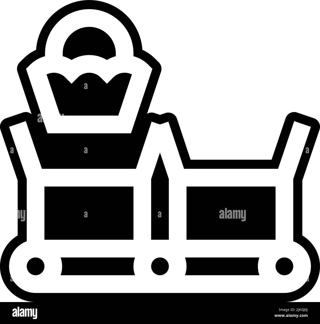 conveyor belt icon black vector illustration Stock Vector Image & Art ...