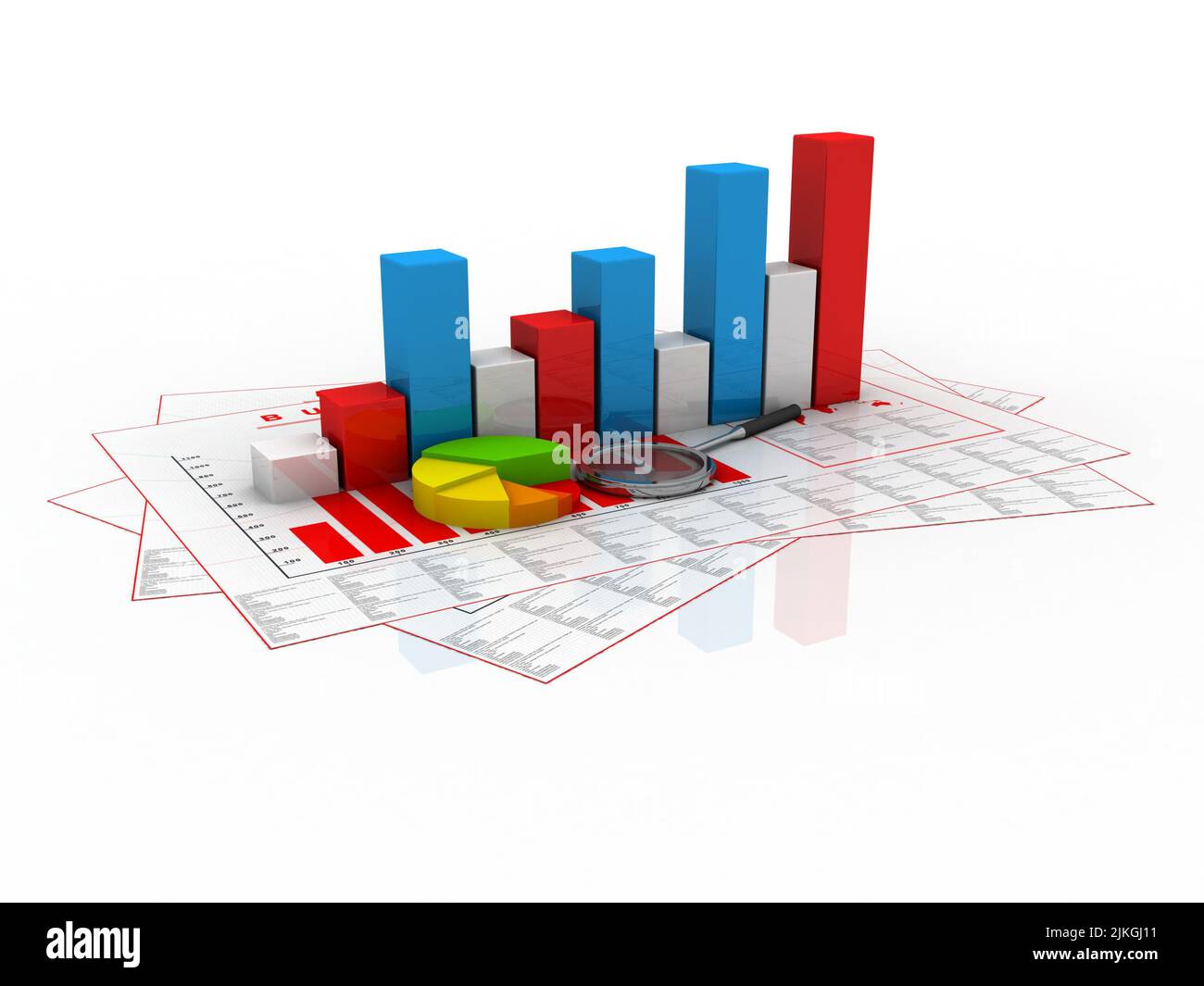3d rendering Stock market online business concept. business Graph Stock ...